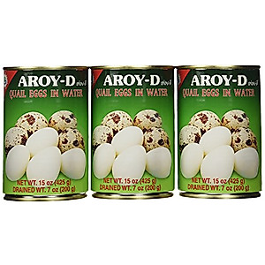 Aroy-D Quail Egg - 15oz (Pack of 3 Cans)