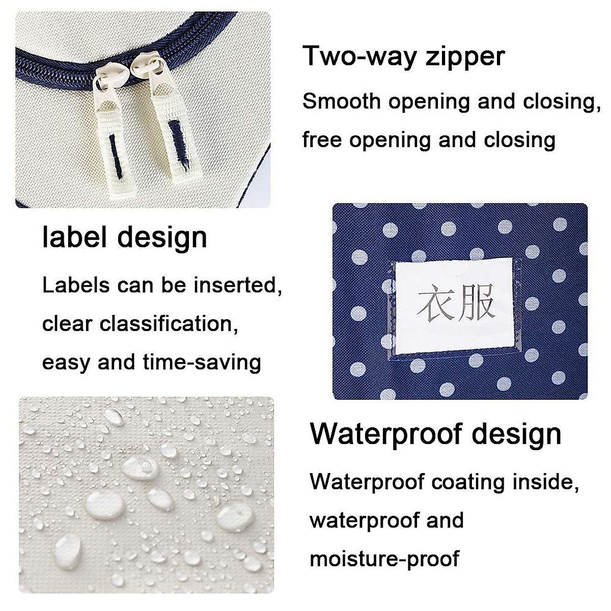 Fei Container Organizer Metal Frame Basket Set with Large Clear Window and Carry Handles for Bedding,Clothes,Closets, Bedrooms (capacity : 66L 2 Pack)