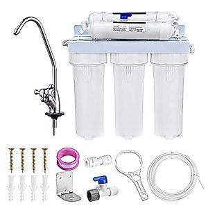 Yescom Water Filter System Ultra-Filtration 5-Stage Under Sink UF Water Purification with Faucet Home Kitchen Hollow Fiber Purifier Kit