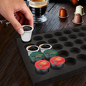 Coffee Pod Holder Compatible with KCup Keurig Pods Coffee Holder Drawer Organizer Tray for Kitchen Office Home Holds 40 Coffee Pods (16.5” X 11”)