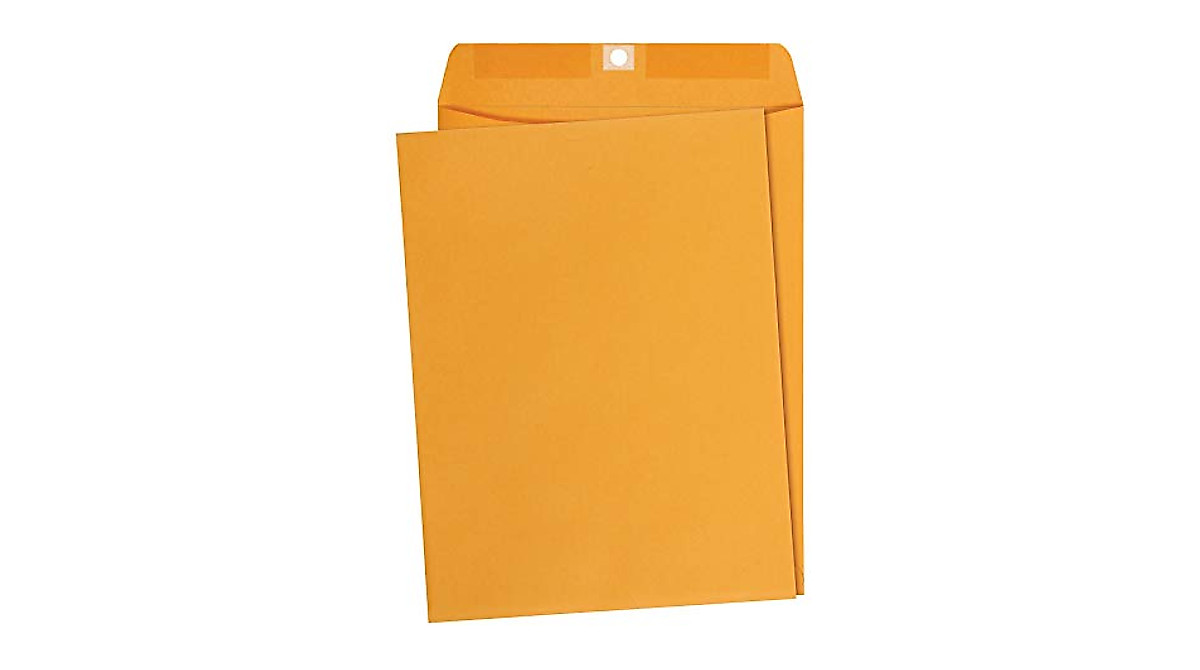 Secure 9x12 Kraft Clasp Envelopes - Gummed, 100 Pack