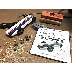 3.25 oz Tungsten Pinewood Car Weights + 20 Page Step-by-Step Build Guide for Apollo 2000 Derby Car Showing Design + Weight Placement, Bring Your Car to The 5 oz Limit and Gain The Winning Edge