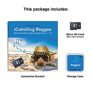 iCalmDog Reggae | by Through a Dog's Ear | Happy Jamaican Rhythms | Micro SD Sound Card | Proven Dog Anxiety Solution