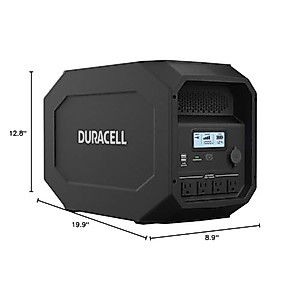 Duracell Power Source Electric Generator, Solar Capable, Gasless, Quiet, 1440W Output Power Inverter, High Capacity Power Bank