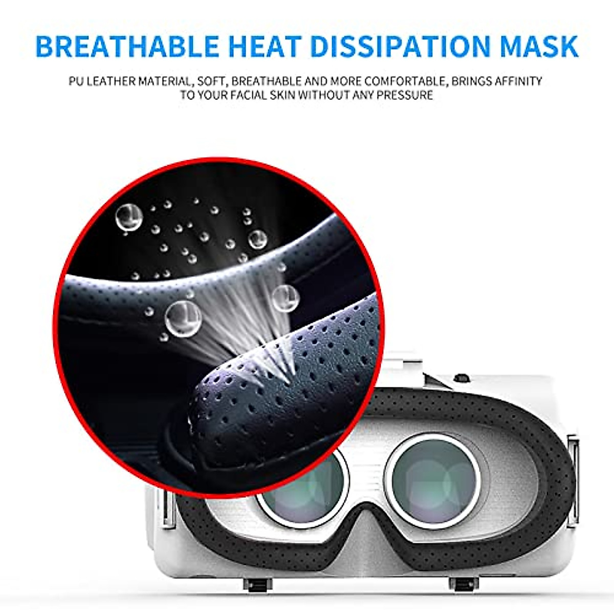 3D HD VR Glasses, 360° Panoramic View, Soft and Comfortable, Support Myopia Users Below 400 °, Suitable for The Current Smart Phone, 4.7-6.5 Inch Mobile Phone