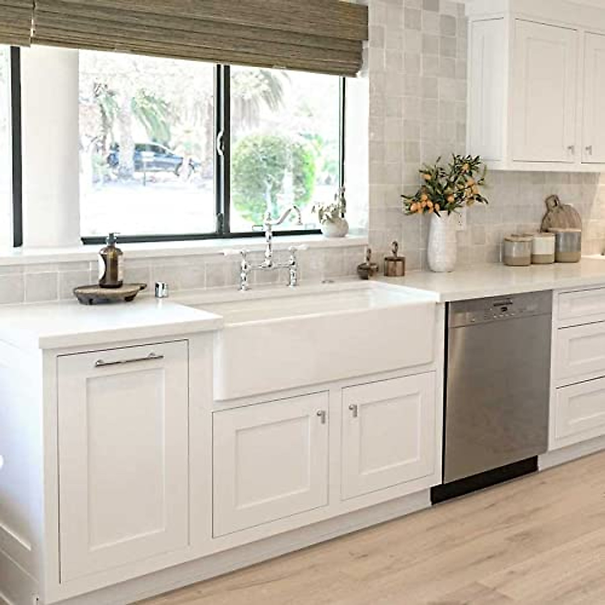 Vintage Tub & Bath Randolph Morris Bridge Style Sink Faucet with Porcelain Lever Handles