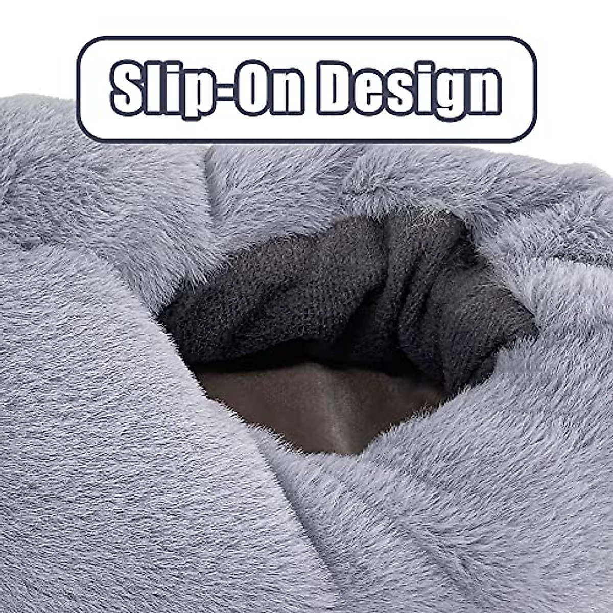 Dream Bridge Boys Girls Kids Plush Slippers Unicorn Dinosaur Puppy Shoes Unisex Fluffy Warm Plush Fleece Cute Slip on Daycare House Bedroom Non Slip Shoes Grey Owl 4.5-5 Big Kid