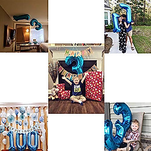 40 Inch Jumbo Blue Number 2 Balloon Giant Balloons Prom Balloons Helium Foil Mylar Huge Number Balloons for Birthday Party Decorations/Wedding/Anniversary
