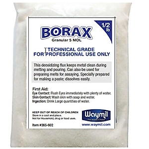 Borax Flux 1/2 Pound Melting Gold Silver Crucible Glaze Jewelry Casting 8oz