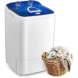MamaHome DF-X4608-Blue Washing Machine Small Semi-Automatic Compact Washer Spin Cycle Basket, XPB46-1208-Blue, Blue