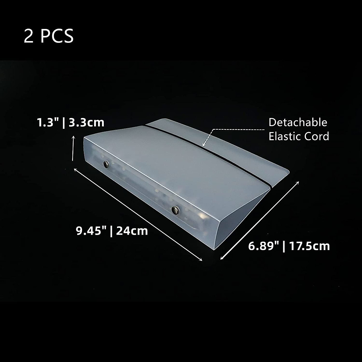 WDONAY 2 Pcs Translucent 6-Rings Binder Protector Cover Plastic Binder Protector Covers A5 Refillable Loose Leaf Folders Shell with Rubber Bands (6.89" x 9.45")