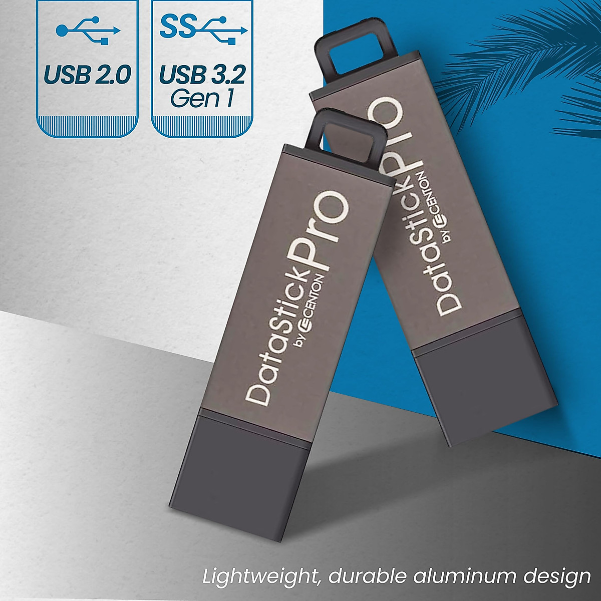 Centon Electronics DataStick Pro USB 2.0 Flash Drive, 4 GB, 10 USB Flash Drives, 10 Bulk Pack, Grey