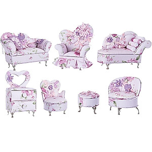 TOOYFUL Mini Couch Jewelry Box 1:12 Scale Furniture Stylish Jewelry Chest Living Room Decor Birthday Gifts Sofa Jewelry Box for Necklace Brooch, Style D