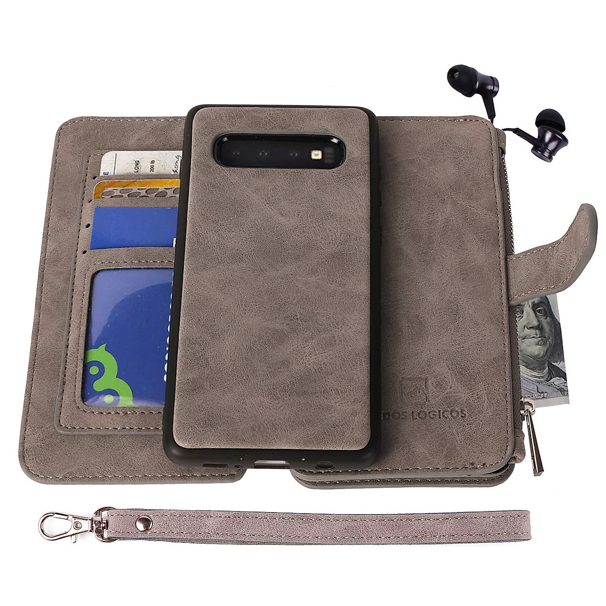 MODOS LOGICOS Case for Samsung Galaxy S10 Plus 6.4", [Detachable Wallet][Cash Storage][9 Card Slots 1 Id Window] Glitter PU Leather (Smooth Finish) Purse with Removable Inner Magnetic Case - Rose Gold