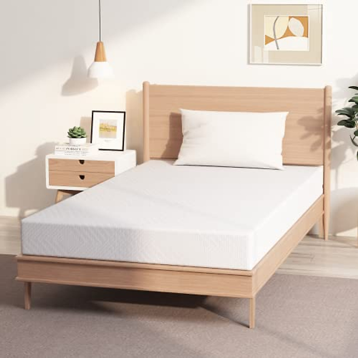 EGO Twin Mattress 6 Inch Green Tea Memory Foam Mattress Twin, CertiPUR-US Certified, Cooling Gel Bed Mattress, Fiberglass Free Bed in a Box, Twin mattresses for Kids, Bunk Bed, Trundle, Daybed