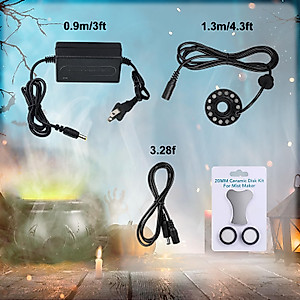 VIHOSE 4 Set Halloween Cauldron Mister with LED Fogger Mist Maker Witches Cauldron Witch Water Fountain Pond Mist Maker for Halloween Home Outdoor Party Decorations