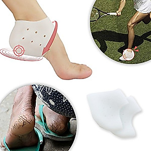 Heel Cups, Plantar Fasciitis Inserts, Heel Pads Cushion (3 Pairs, FSA or HSA Eligible) Great for Heel Pain, Heal Dry Cracked Heels, Achilles Tendinitis, for Men & Women. (Gel Heel Cups)