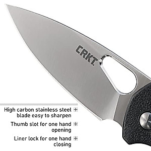 Columbia River Knife & Tool Piet EDC Folding Pocket Knife: Urban Everyday Carry, Drop Point Blade with Satin Finish, Thumb Hole, Liner Lock, Glass Reinforced Fiber Handle 5390