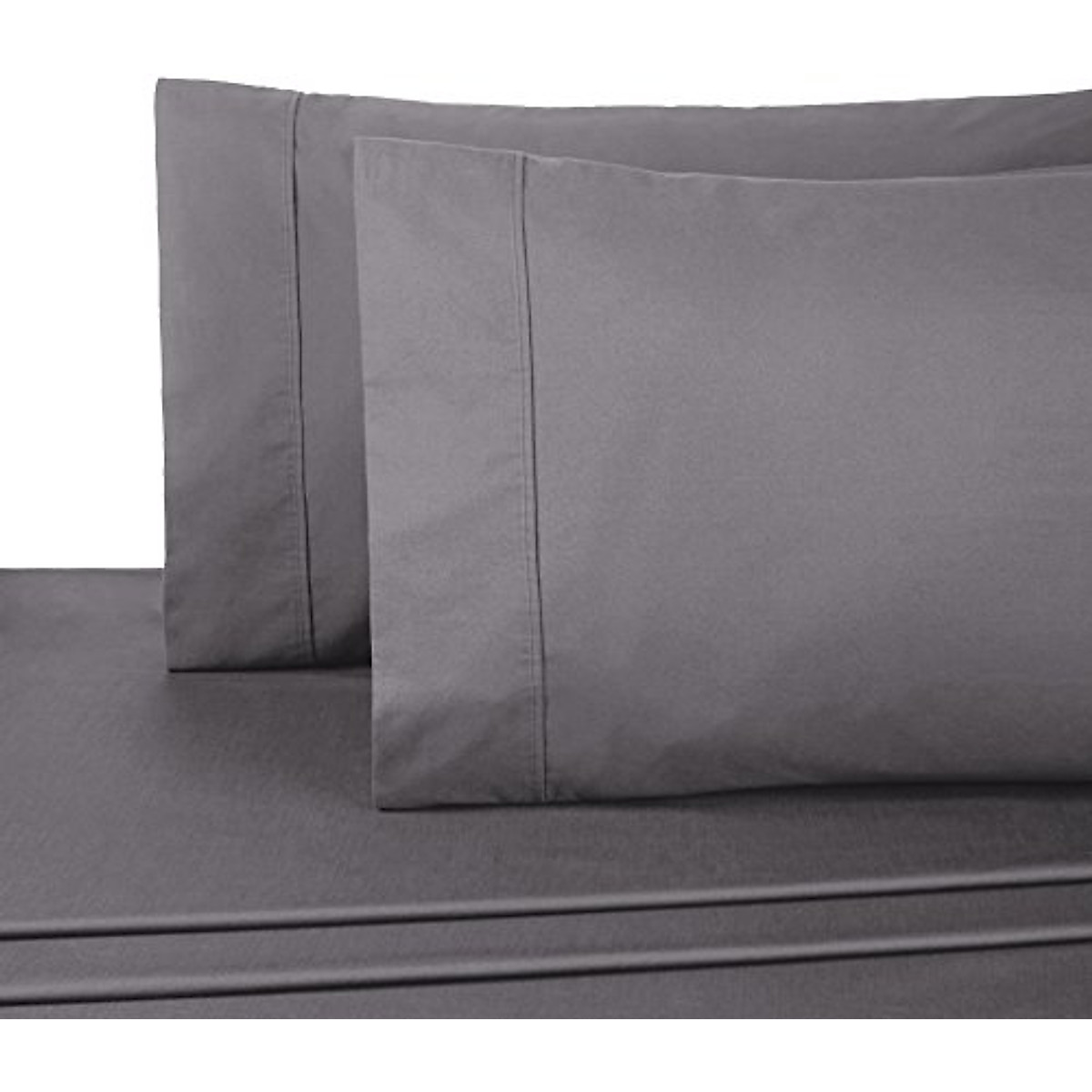 Amazon Brand – Pinzon 300 Thread Count Ultra Soft Cotton Bed Sheet Set, Queen, Graphite Grey