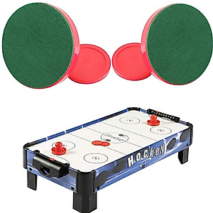 GIYOMI Light Weight Air Hockey Red Replacement Pucks & Slider Pusher Goalies for Game Tables, Accessories,Equipment (2 Striker, 4 Puck Pack)(L)