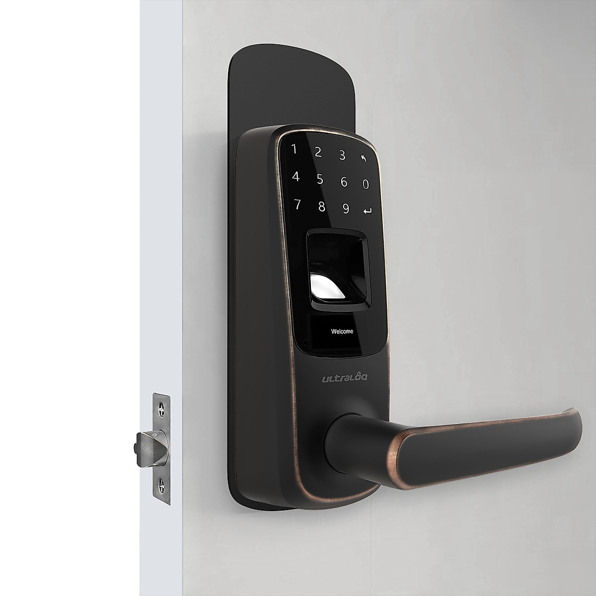 ULTRALOQ UL3 BT (2nd Gen) Smart Lock + Bridge WiFi Adaptor, 5-in-1 Keyless Entry Door Lock with WiFi, Bluetooth, Biometric Fingerprint and Touch Keypad, Smart Door Lock Latch Edition (Satin Nickel)