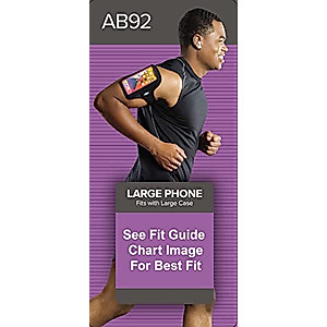 Tune Belt AB92 Cell Phone Running Armband Holder Case for iPhone 14 Pro Max, 14 Plus, 11/12/13 Pro Max, 11/XR/XS Max and Galaxy Note/Plus/Ultra (Extra Depth fits Large Case) - Black