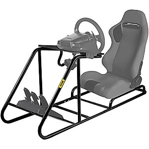 VEVOR Racing Wheel Stand, Pedal Adjustable Racing Simulator Cockpit, Carbon Steel Structure Gaming Wheel Stand, Game Chair Highly Compatible with Logitech Wheels, Thrustmaster Wheels, PS3/4, Xbox 360