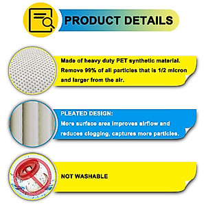 SpaceTent 3 Pack 49-90-1900 Hepa Filters for Milwaukee M18 Wet Dry Vacs (0880-20, 0970-20) and M12 Wet Dry Vacs (0960-20, 0960-21)