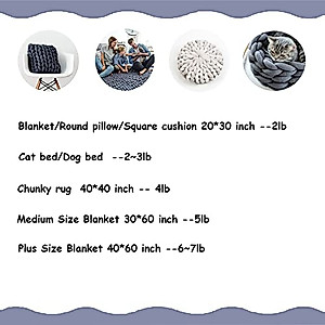 Chunky Yarn for Arm Knitting - Super Soft Jumbo Cotton Yarn, Washable Braided Knot Throw Yarn，Bulky Giant Weight for Hand Knit Blanket DIY (Shell Pink, 0.55lb)