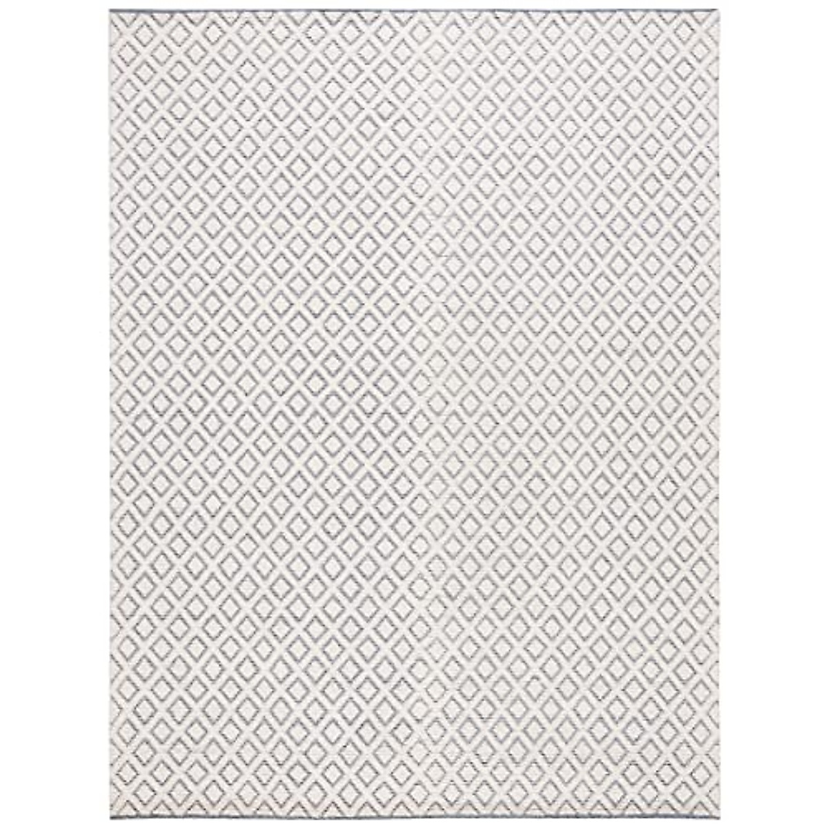 SAFAVIEH Vermont Collection Area Rug - 9' x 12', Ivory & Blue, Handmade Wool, Ideal for High Traffic Areas in Living Room, Bedroom (VRM304M)