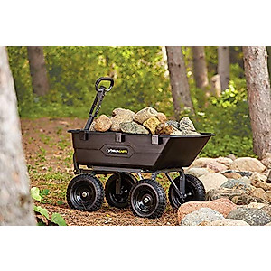 Gorilla Carts Heavy-Duty Poly Yard Dump Cart | 2-in-1 Convertible Handle, 1200 lbs Capacity | GOR6PS Model & Oregon 54-026 Bar and Chain Oil, 1 Quart