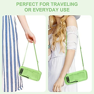 LEAGERA Compact Travel Umbrella with Case - Mini Umbrella for Purse, Small Lightweight &Tiny Umbrellas Design Perfect for Parasol Outdoor Sun&Rain,Bright Green