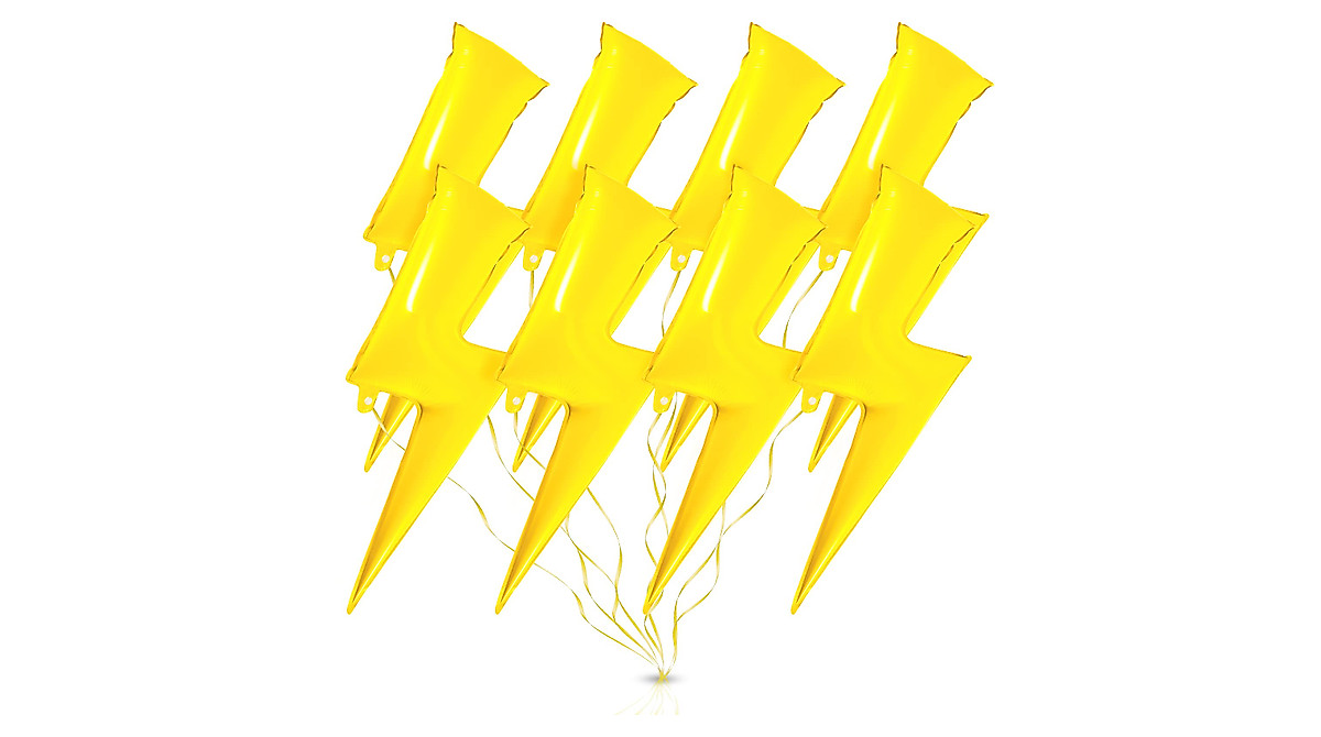 Yellow Lightning Bolt Balloons - Large Foil Party Decorations
