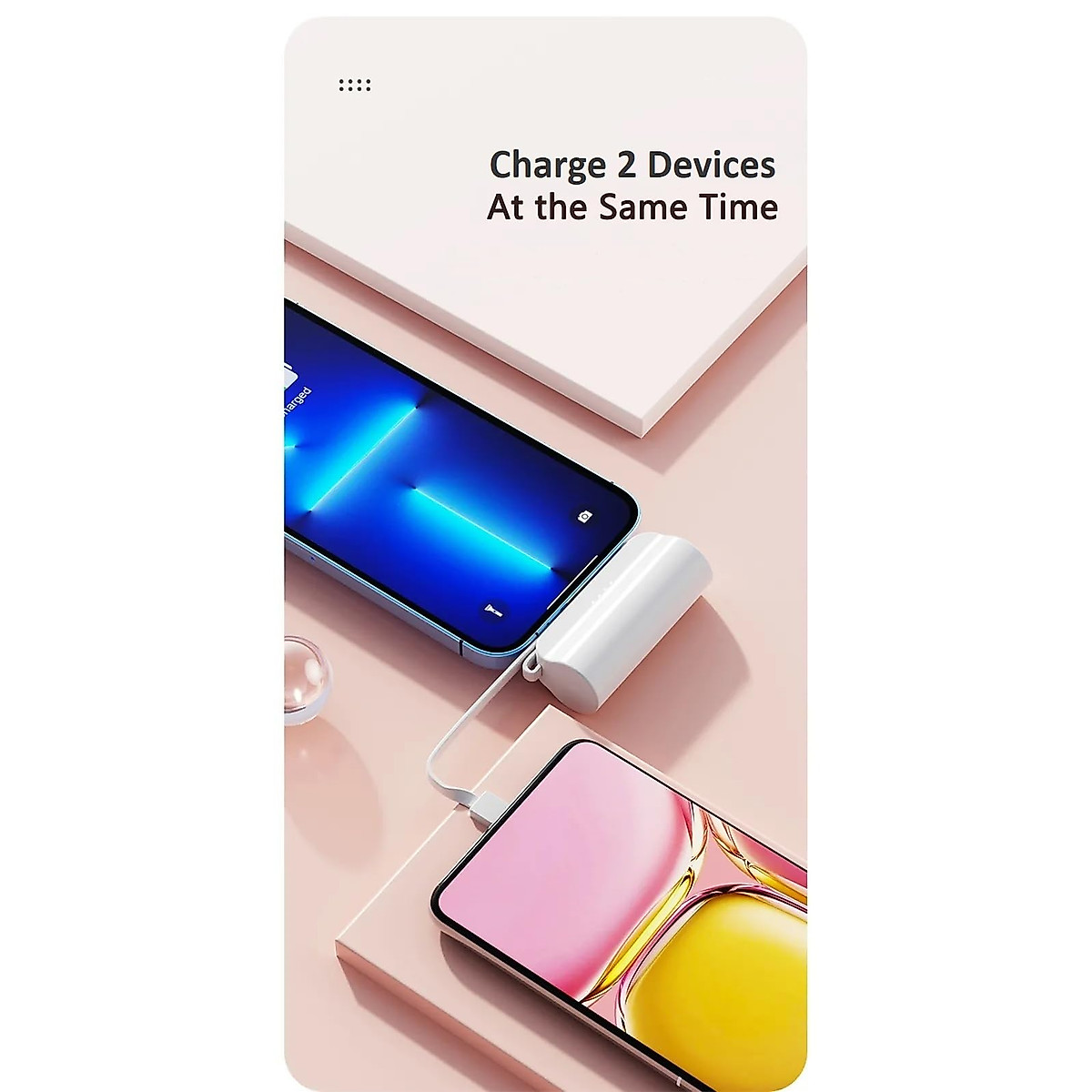 COMPAZZ Mini Portable Charger Power Bank for iPhone, with USB C Cable. Fast Charging Battery Pack Charger Portable Emergency Phone Charger. Travel Essentials Portable Phone Charger 5000mAh Powerbank.