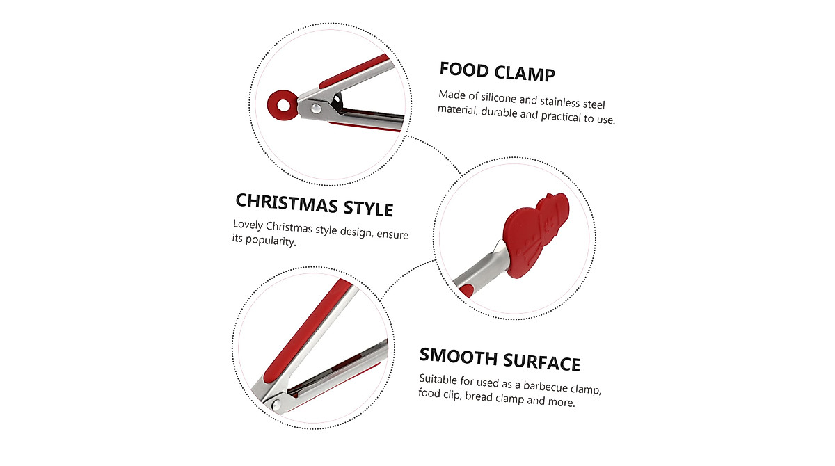 Didiseaon 3 Pcs Snowman Tongs for Holiday & Kitchen Use