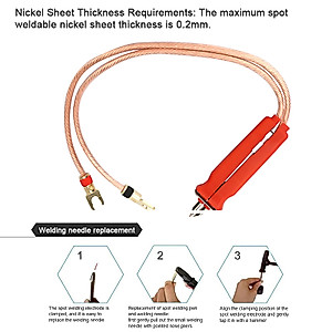Electric Welder Kit Soldering Tips, High Power Spot Welding Pen for Power Battery Packages HB-70B 1900W
