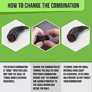 Urban August Original Fridge Lock: Multi-Functional Cable Combination Lock, for French-Door Refrigerators and Cabinets (Two Pack White)