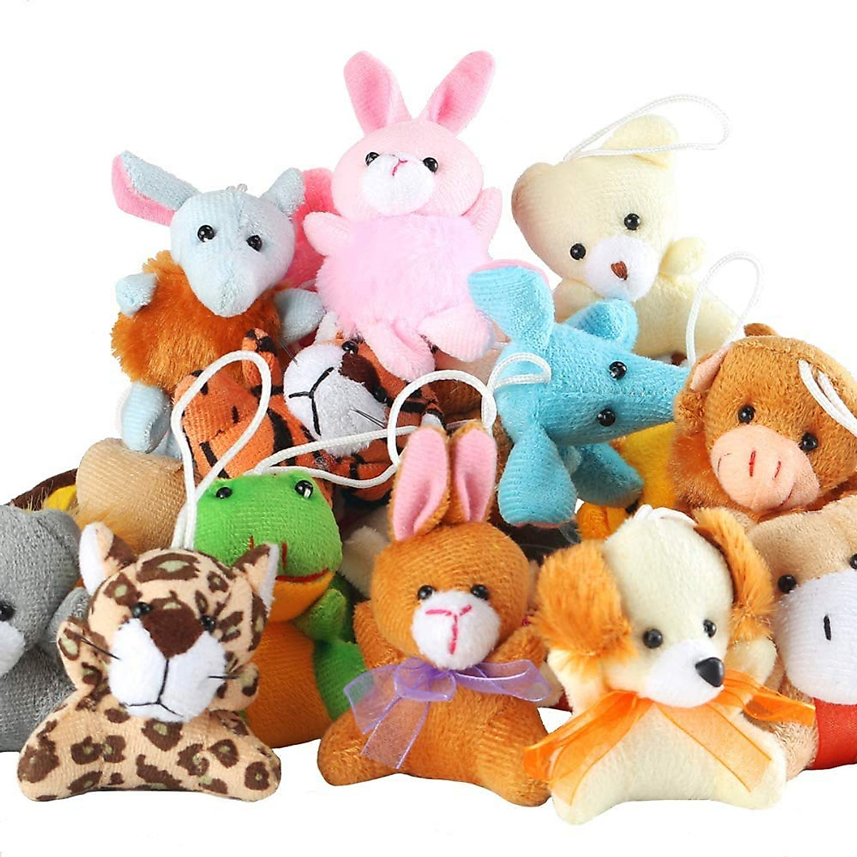 JUNBESTN Mini Plush Animals Bulk 30 Pack Easter Basket Stuffers Gifts for Kids Girls Class Students Party Favors Goodie Bag Fillers Prize