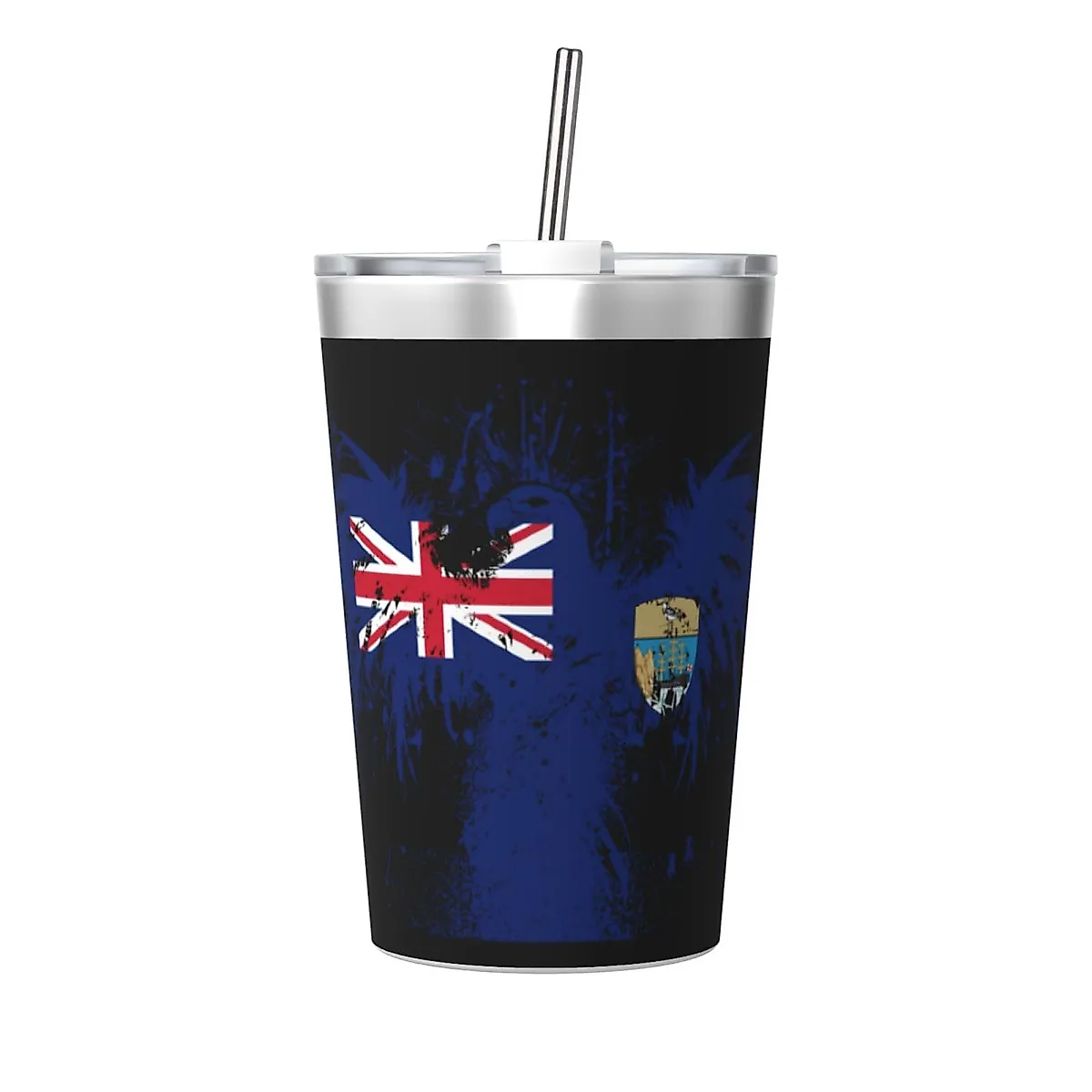 12oz Tumbler Saint Helena Island Stainless Steel Cup With Straw And Lid Spill Proof Bulk Double Wall Vacuum Reusable Water Tumblers For Cold Hot Drink