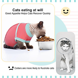 FUAMEY Cat Recovery Suit,Female Cat Spay Suit Kitten Surgery Onesie Cat Bodysuit Alternative to Cone Collars,Preventing Cats from Licking Abdominal Wounds Skin Protector Weaning Clothes Pink L