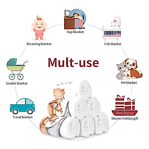 Teddy Bear Sits on Moon Personalized Baby Blanket for Baby Girl Boy, Custom Name Soft Warm Newborn Throw Blanket 30X40 in