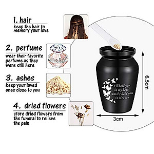 Dletay Small Urn for Human Ashes Small Keepsake Urn Mini Cremation Urns for Ashes Aluminium Memorial Ashes Holder-I'll Hold You in My Heart Until I Hold You in Heaven