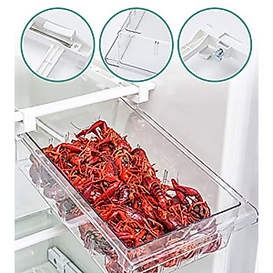 MDHAND Refrigerator Organizer Bins, Pull-Out Fridge Drawer Organizer Bins, Kitchen Refrigerator Pantry Organizer for Fruit and Vegetable, Fridge Organization fit for Fridge Shelf Under 0.6"