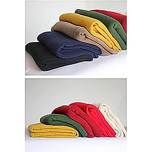 Wander Agio Womens Warm Long Shawl Winter Blanket Large Scarf Pure Color Beige 1