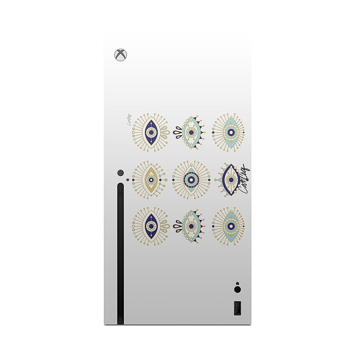 Head Case Designs Officially Licensed Cat Coquillette Blue Gold Art Mix Vinyl Sticker Gaming Skin Decal Cover Compatible With Xbox Series X Console