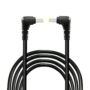 GINTOOYUN 2 PCS DC 5.5MM x 2.5MM 90 Degree Male to Male Plug Cable, 18AWG Right Angle DC5525 Power Cable Extension Cord for Strip Lihgt,CCTV,Monitors,etc(2m)