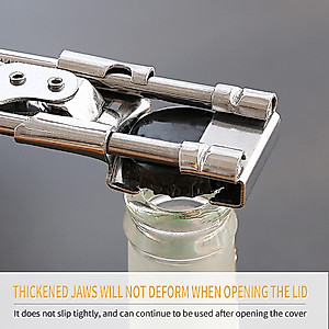 McGre Master Opener Adjustable &Bottle Opener,Adjustable Multifunctional Side Cut Opener Manual Jar Kitchen Gadgets Stainless Steel SB-002