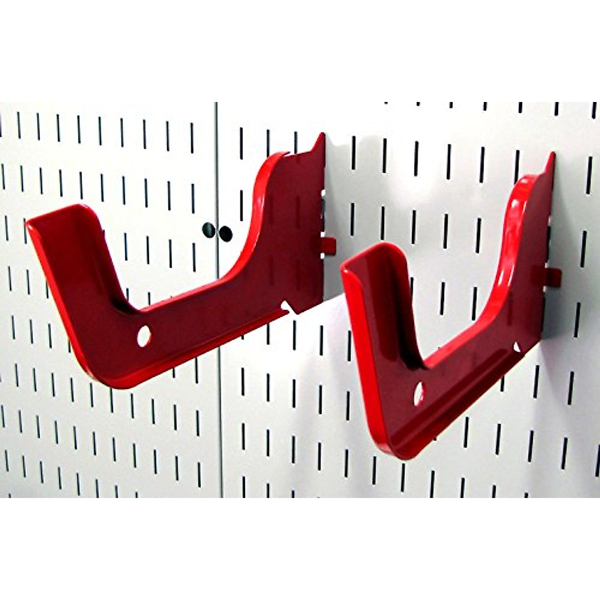 Wall Control Heavy Duty Pegboard Hook Slotted Hook Pair - Slotted Metal Pegboard Heavy-Duty Hooks Pegboard and Slotted Tool Board – Red