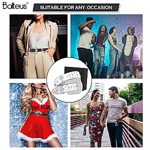 Women Men Rhinestone Belt,Fashion Western Cowgirl Cowboy Bling Studded Cross Leather Belt Diamond Belt for Jeans Dress,White,M