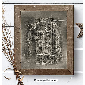 Jesus Wall Decor - Jesus Christ - Shroud of Turin Photo Picture Wall Art Print- Catholic Gifts, Religious Christian Wall Decor for Pastor, Priest, Ordained Minister - 8x10 Poster
